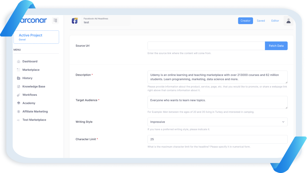 How To Create Impressive Facebook Ad Headlines With Arconar? | Academy | Arconar
